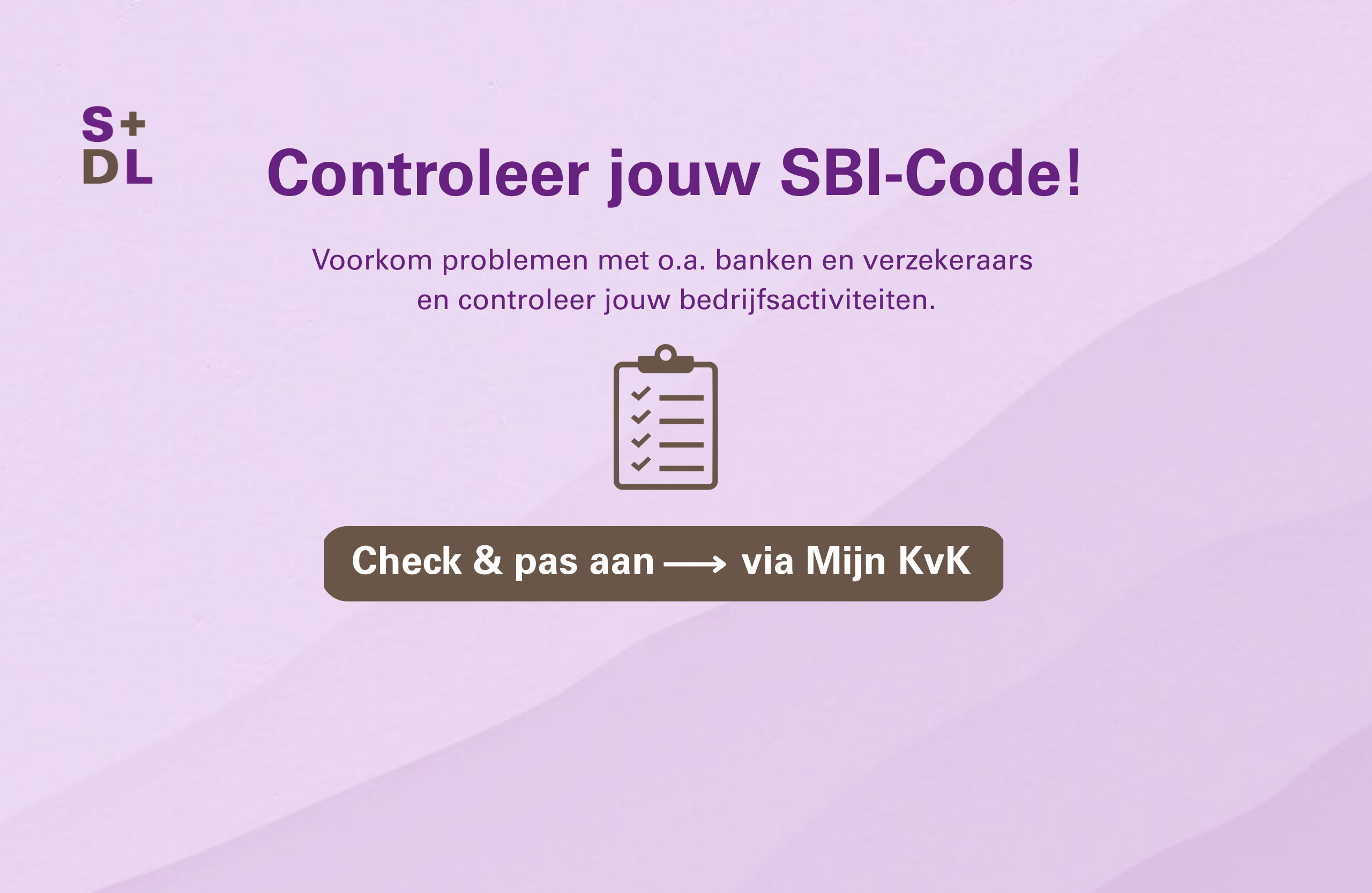 Nieuwe SBI-codes en btw-teruggaaf- S+DL